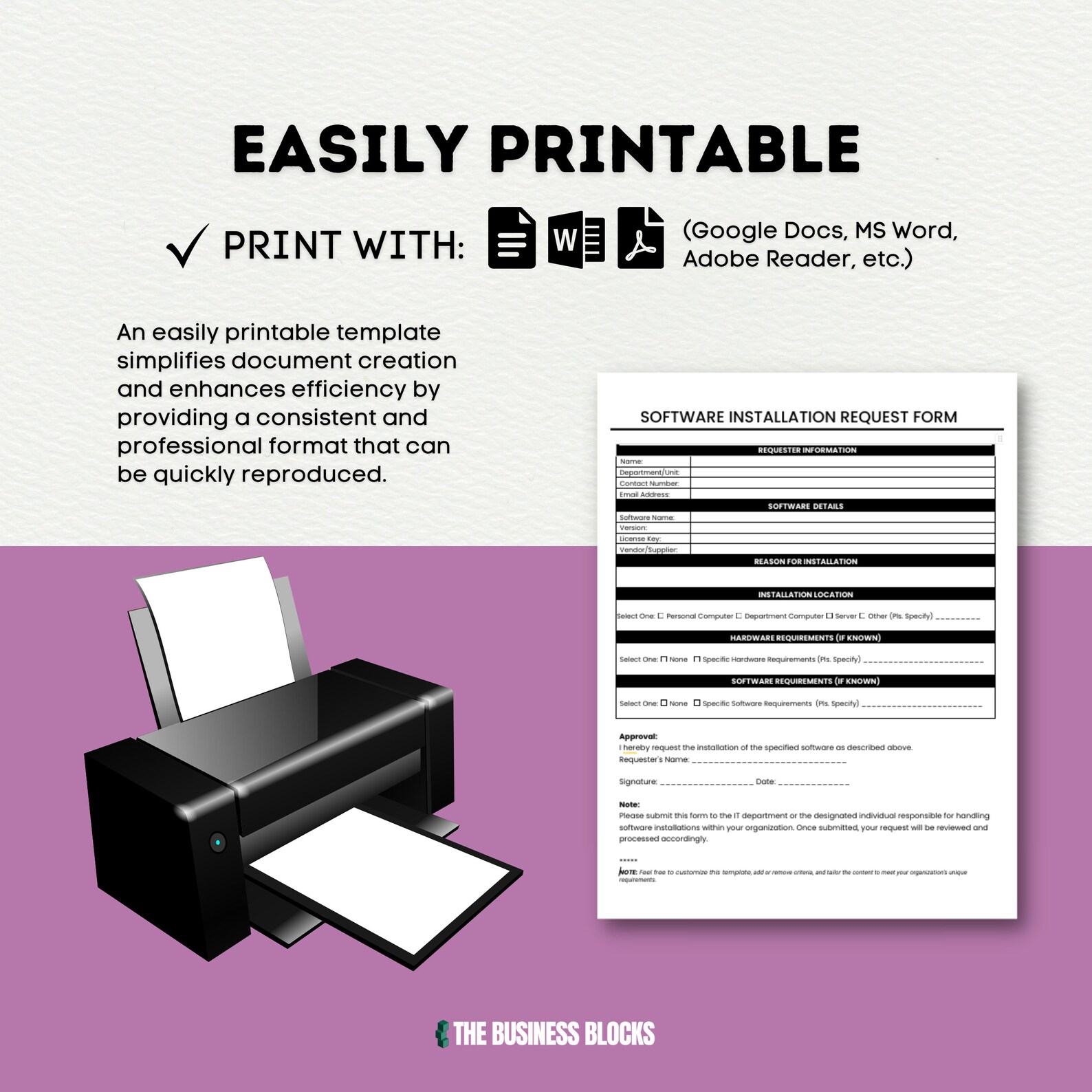 Software Installation Request Form Template Application Installation ...