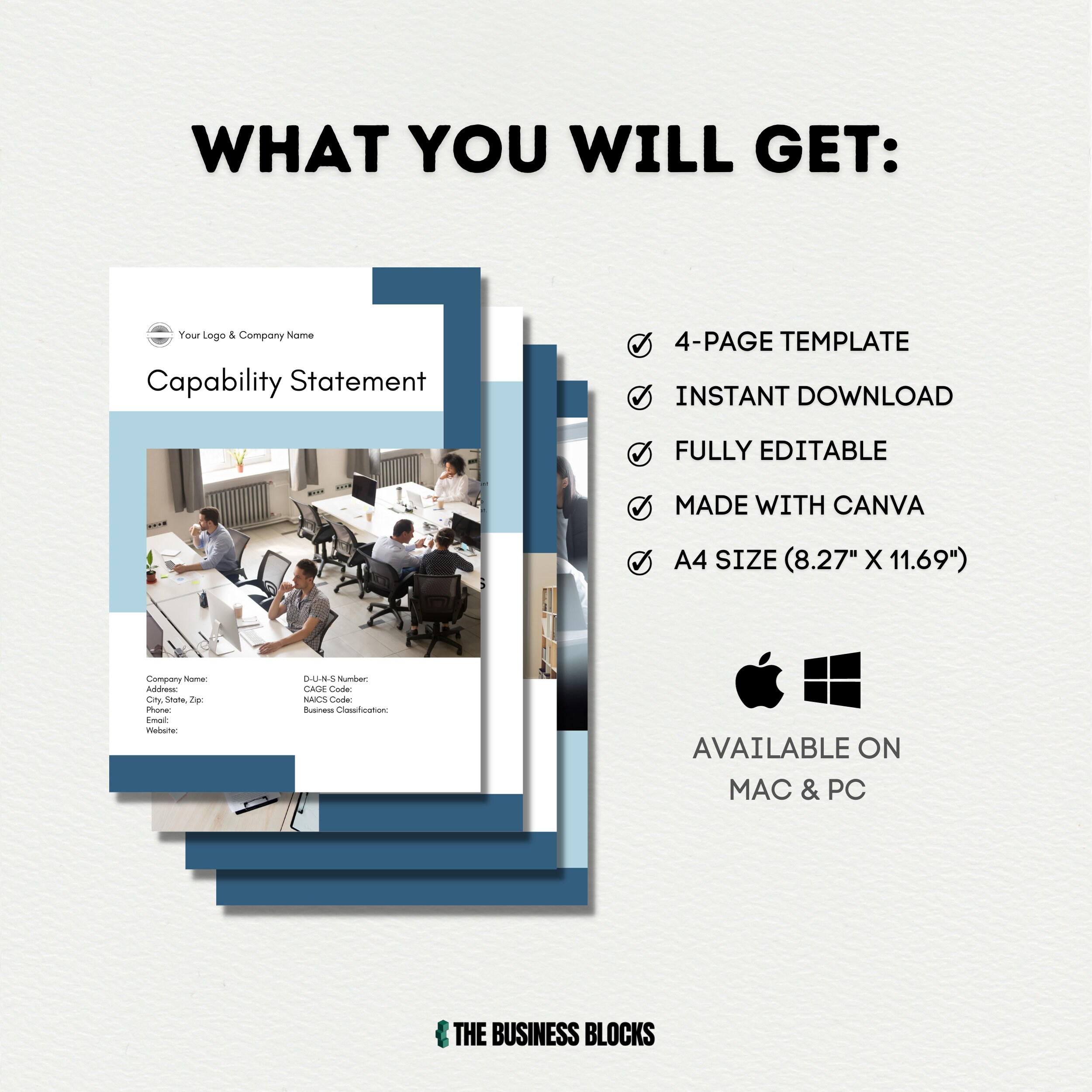 Capability Statement Template Corporate Business Capability Statement ...