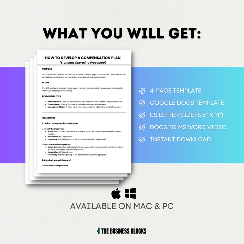 How to Develop a Compensation Plan SOP Template Salary and Benefits ...