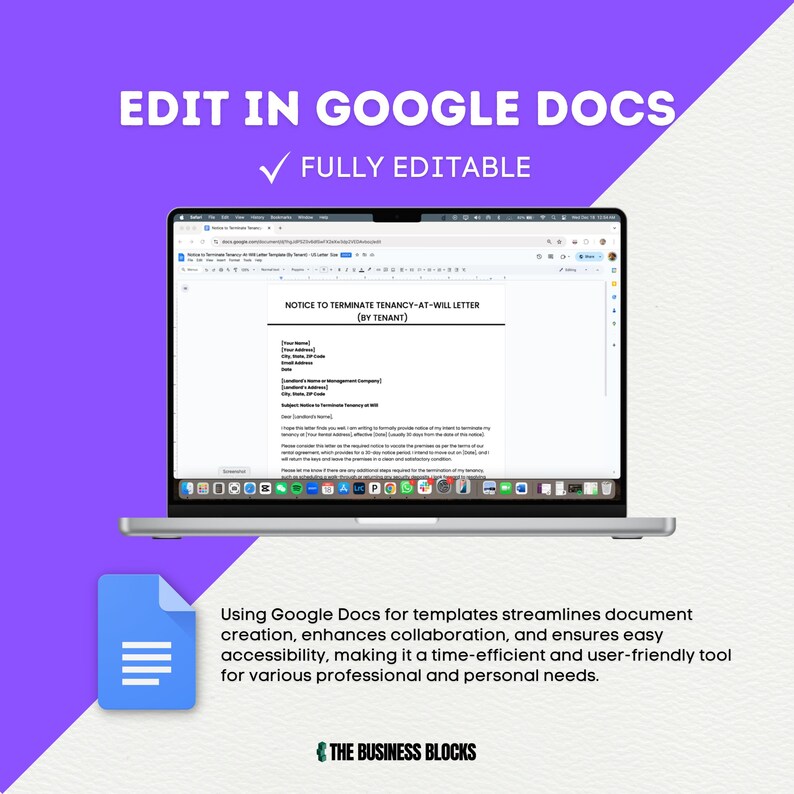 Tenancy-at-will Termination Notice Letter Template (google Docs, MS ...