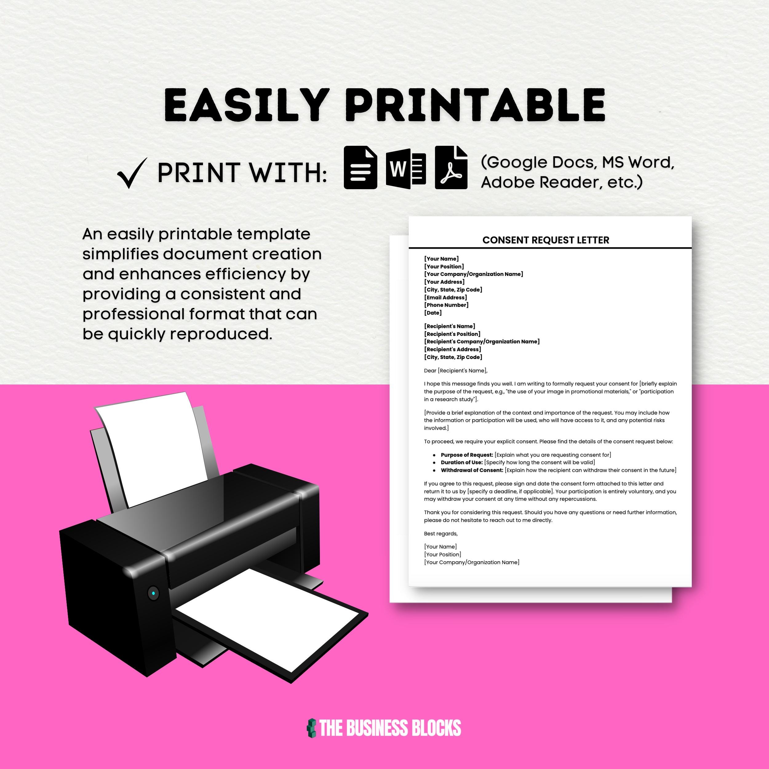Consent Request Letter Template: Customizable Legal Form (google Docs ...
