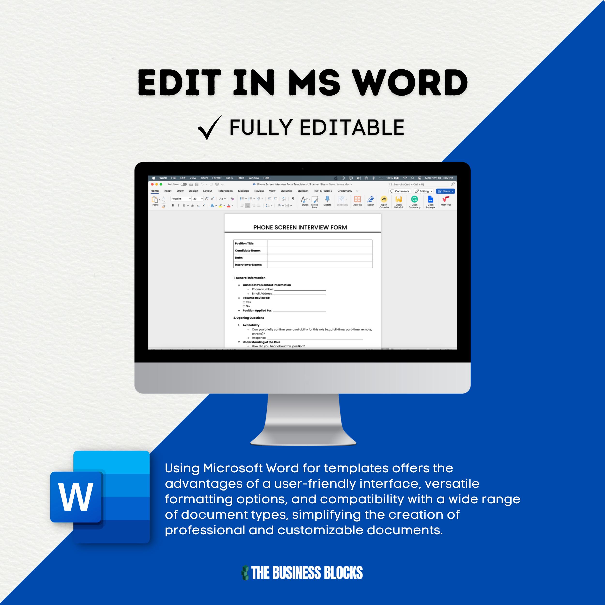 Phone Screen Interview Form Pre-interview Screening Questionnaire Phone ...