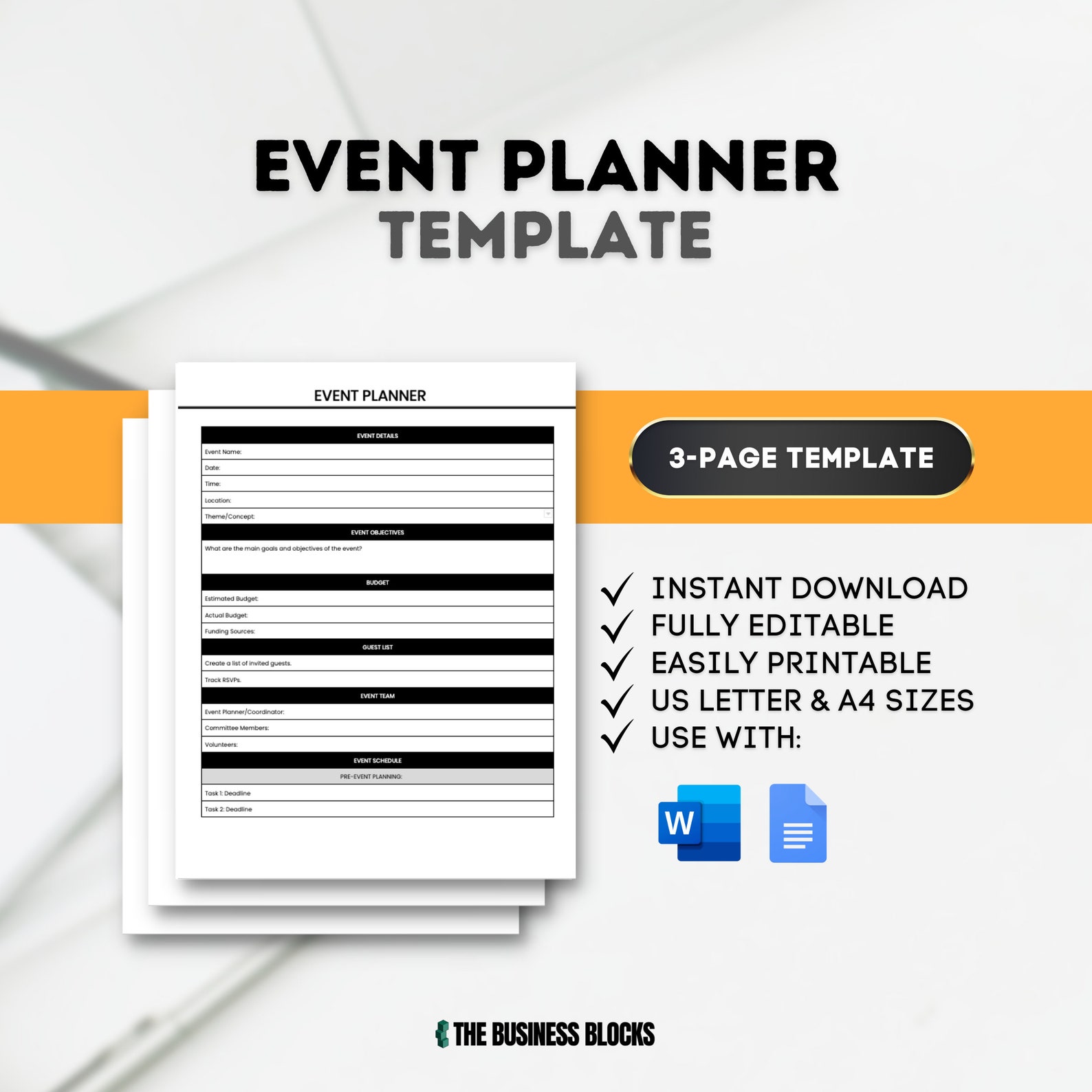 Event Planner Template: Editable Checklist, Corporate Event Guide ...