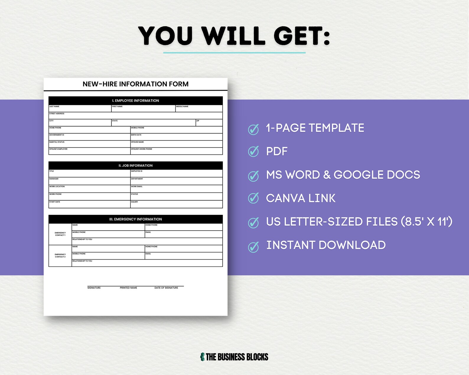 Employee Information Form Template Employee Info Form Hr Template New ...