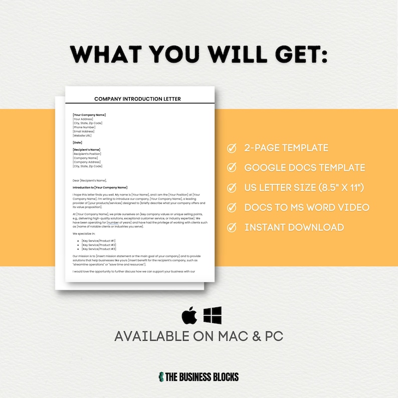 Company Introduction Letter Template: Business Client Outreach (google ...