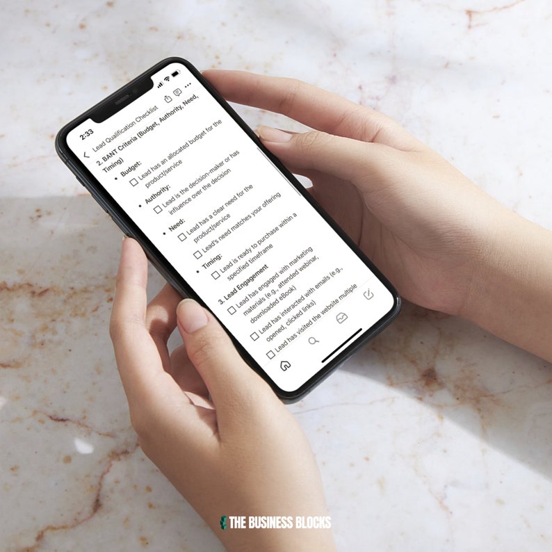 NOTION Lead Qualification Checklist Template Lead Evaluation Checklist ...