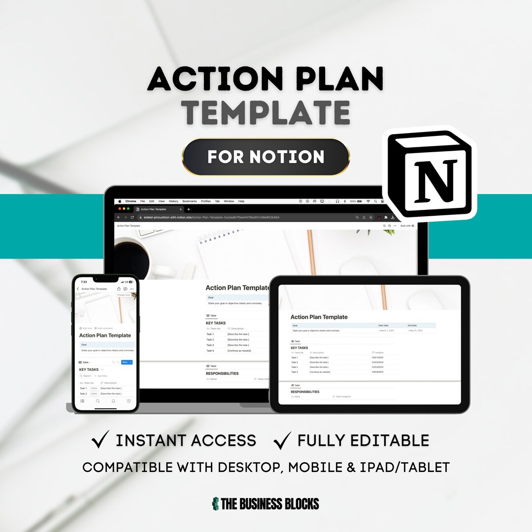NOTION Action Plan Notion Template Task Management Project Management ...