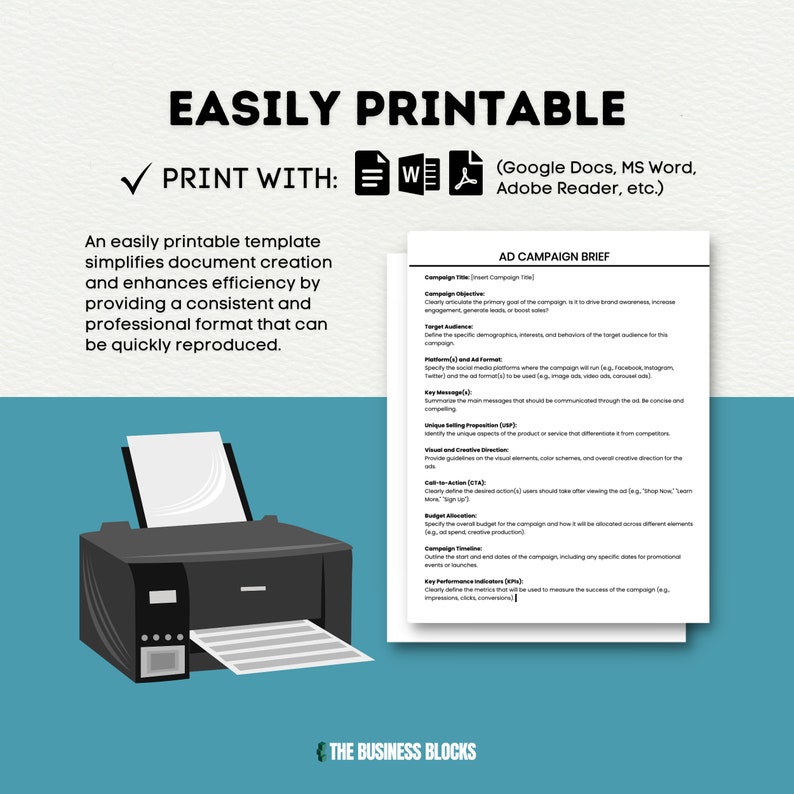 Ad Campaign Brief Template: Social Media & Content (google Docs, MS ...