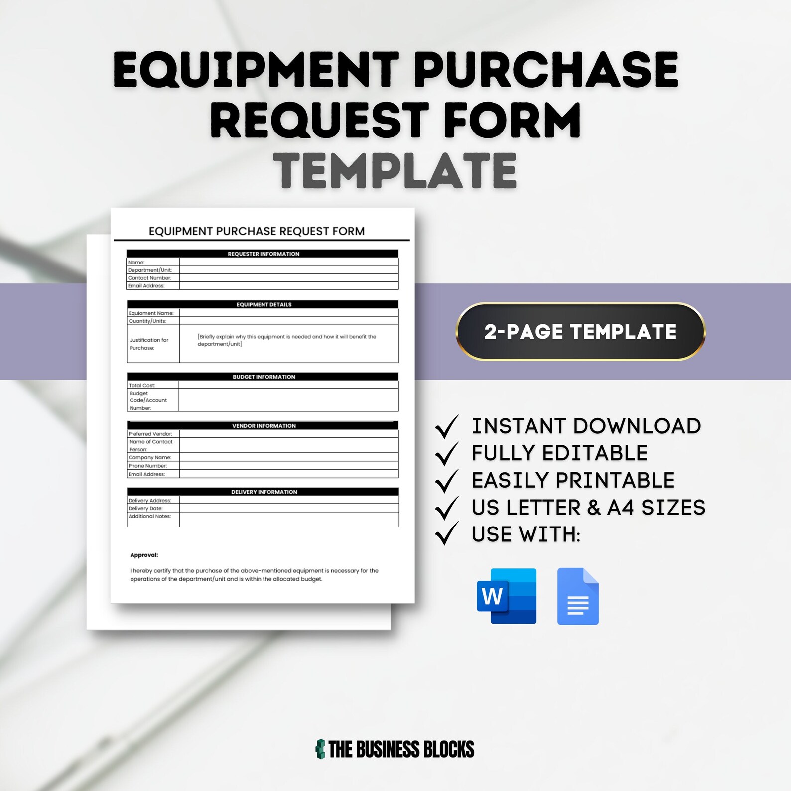 Equipment Purchase Request Form Template Customizable Equipment Request ...