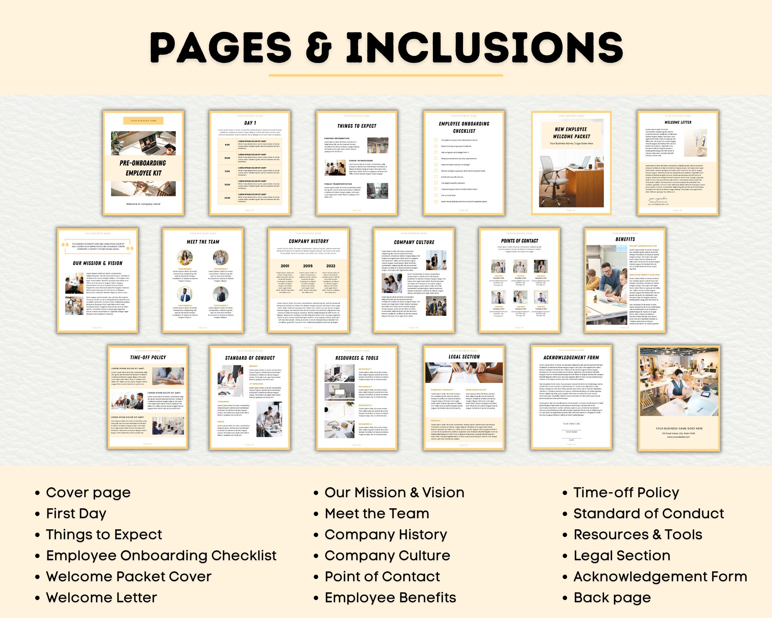 Employee Onboarding Handbook Template: HR Welcome Packet (canva) - Etsy