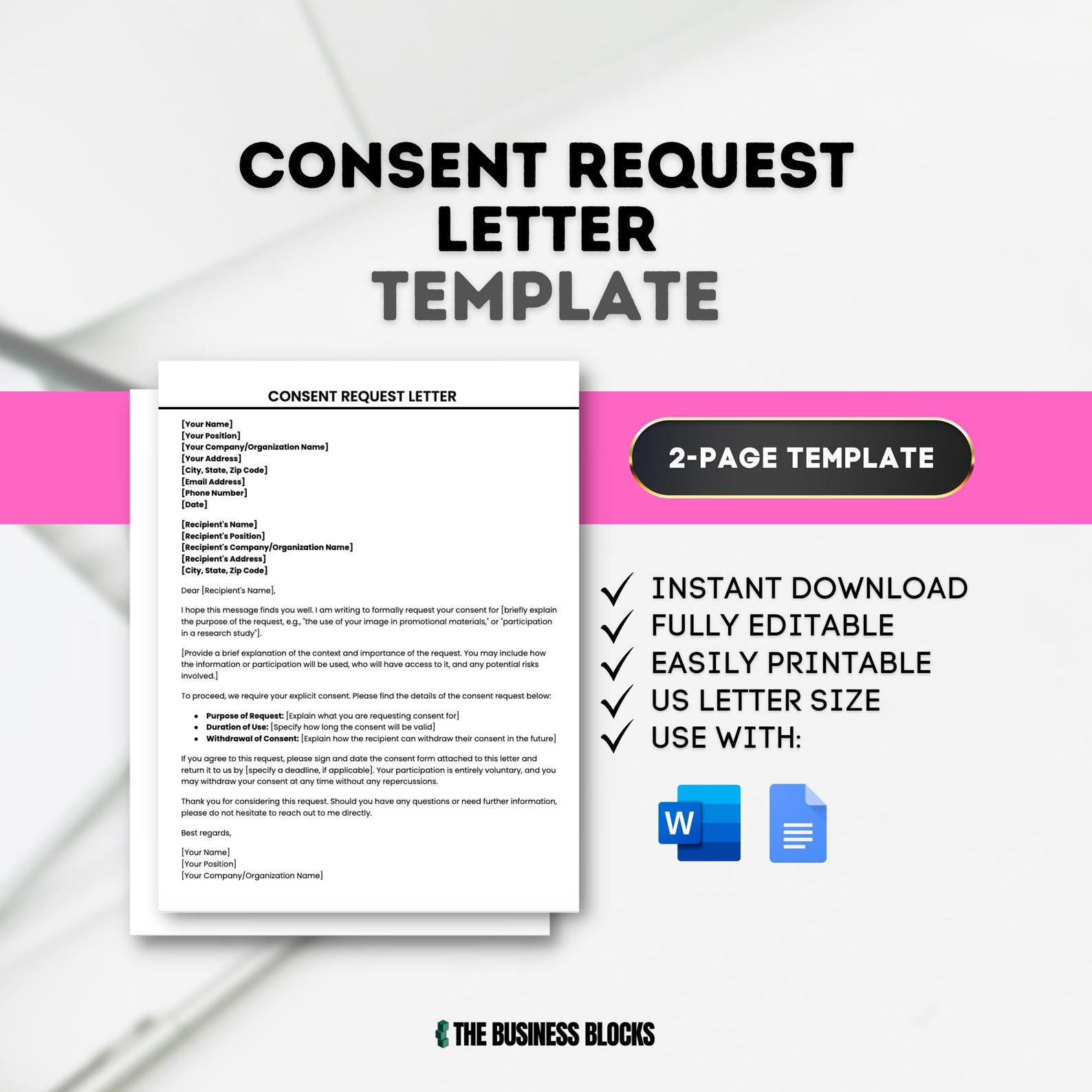 Consent Request Letter Template: Customizable Legal Form (google Docs ...