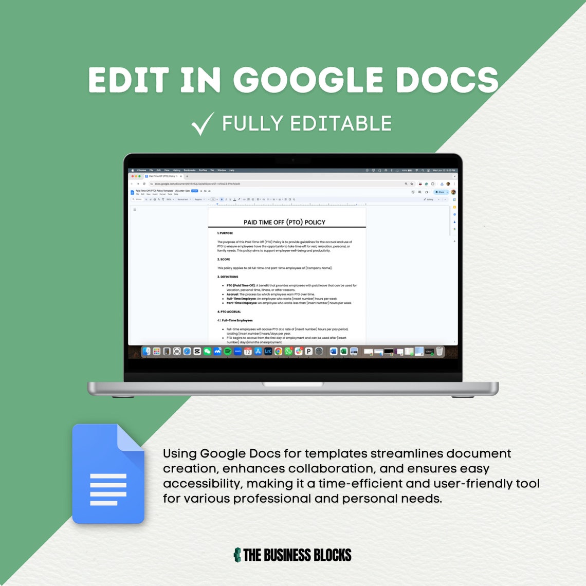 PTO Policy Template: Paid Time off Guidelines (google Docs, MS Word) - Etsy