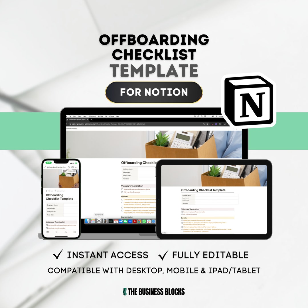 NOTION Offboarding Checklist Template Employee Offboarding Template for Notion Checklist ...