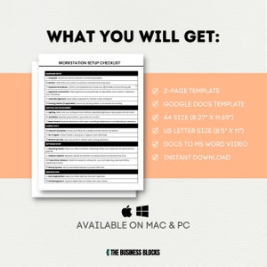 Workstation Setup Checklist Template: Ergonomic Office (digital ...