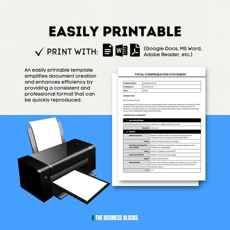 Total Compensation Statement Template Employee Compensation Summary ...