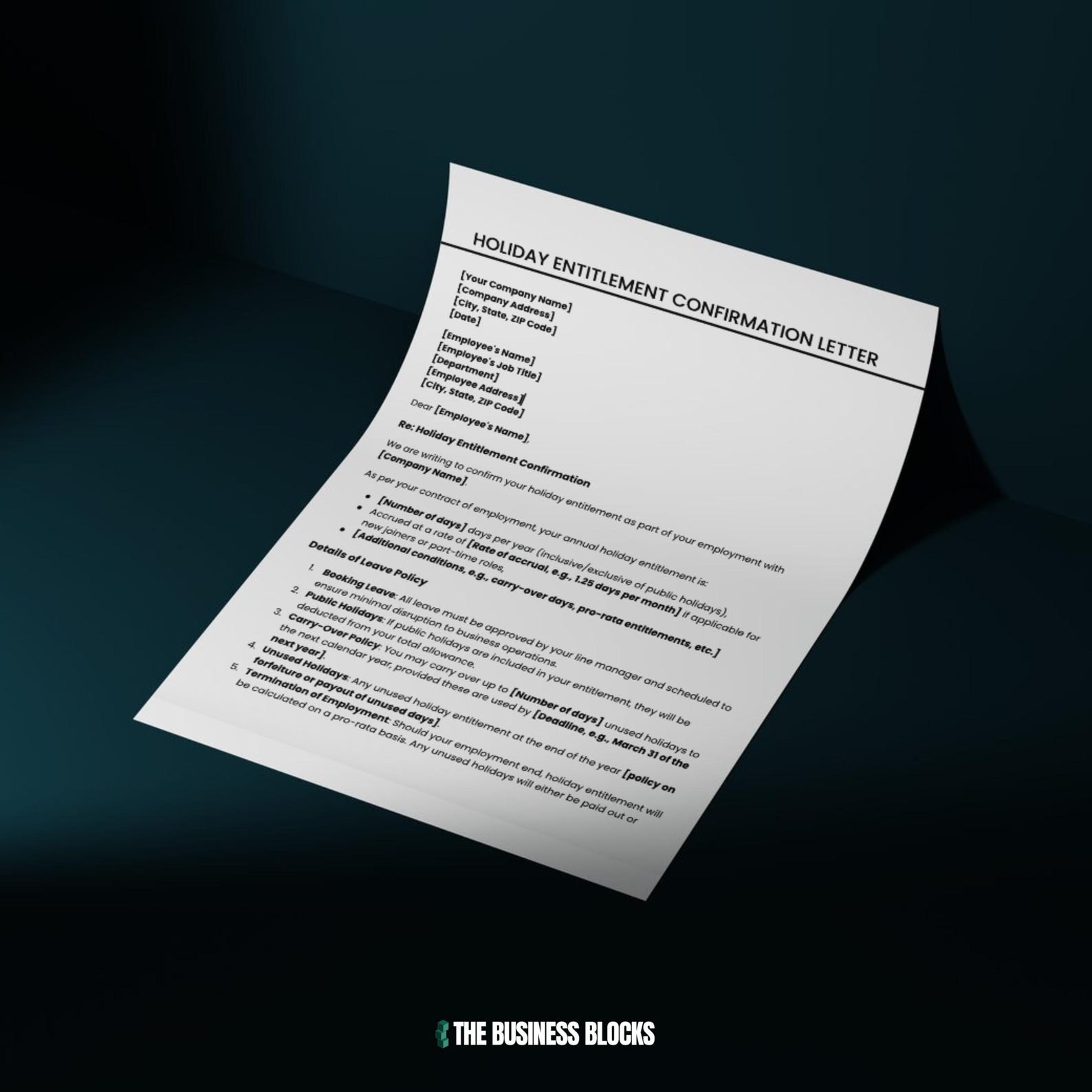 Holiday Entitlement Confirmation Letter Template (google Docs, MS Word ...