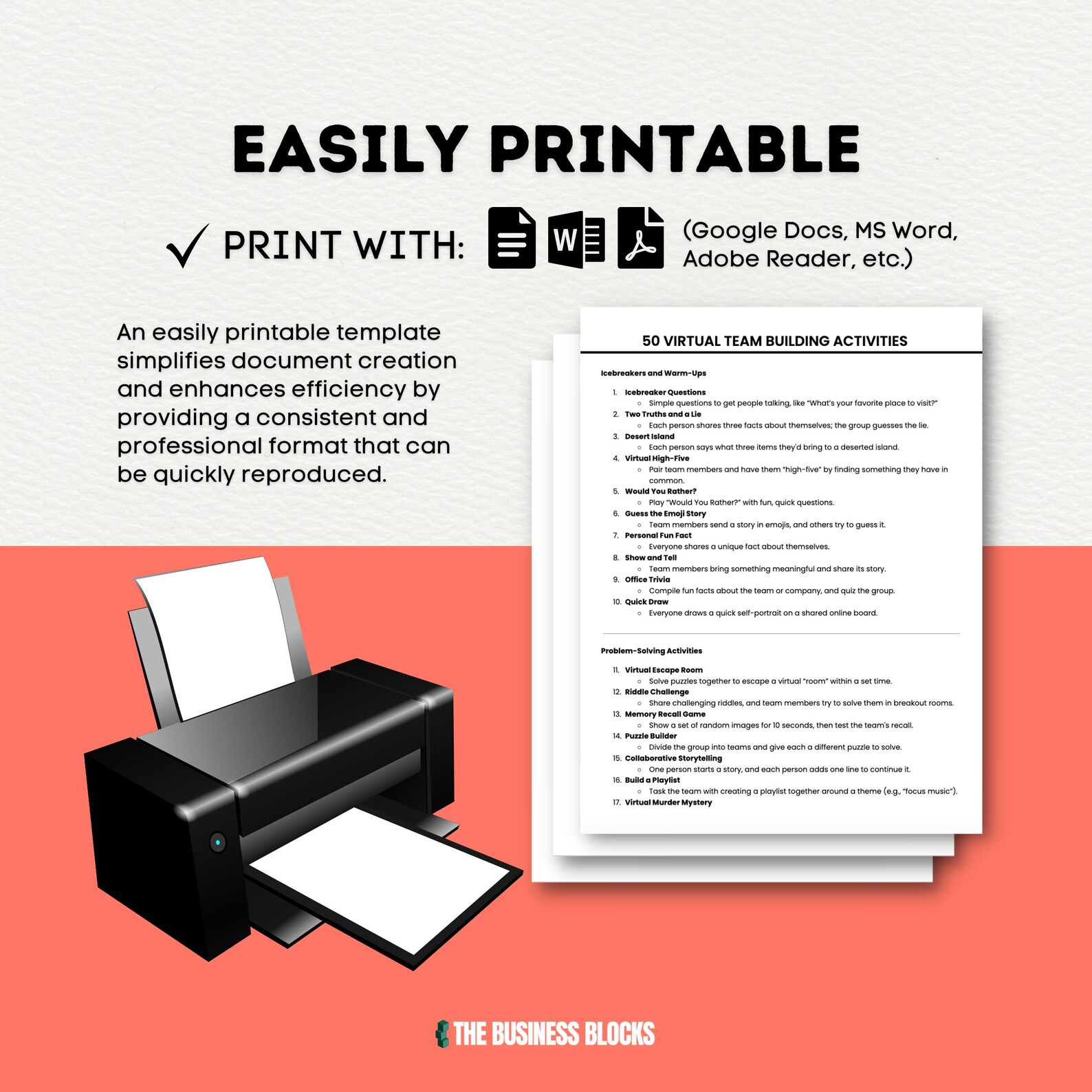 50 Virtual Team Building Activities Template (google Docs & MS Word) - Etsy