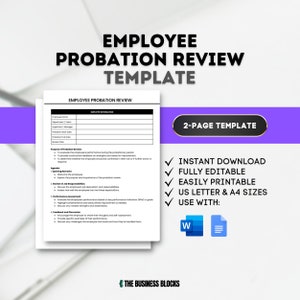 Employee Probation Review Template Human Resources Employee Onboarding ...