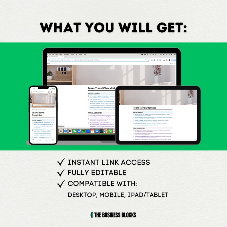 NOTION Team Travel Checklist Template - Etsy