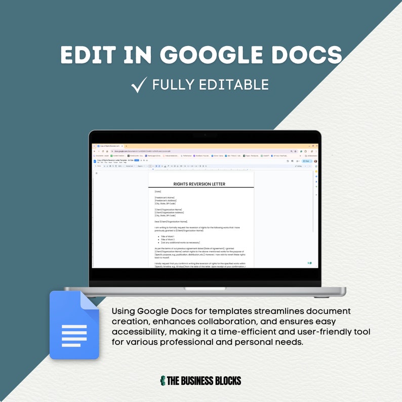 Rights Reversion Letter Template: Author Copyright (google Docs, MS ...