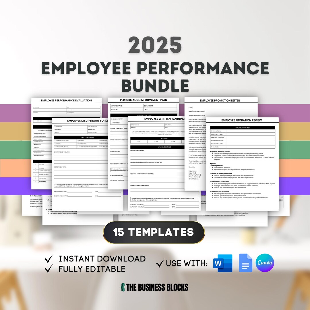 Employee Performance Review Templates: HR Evaluation Forms (digital ...