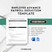 Employee Advance Payroll Deduction Template (google Docs, MS Word) - Etsy