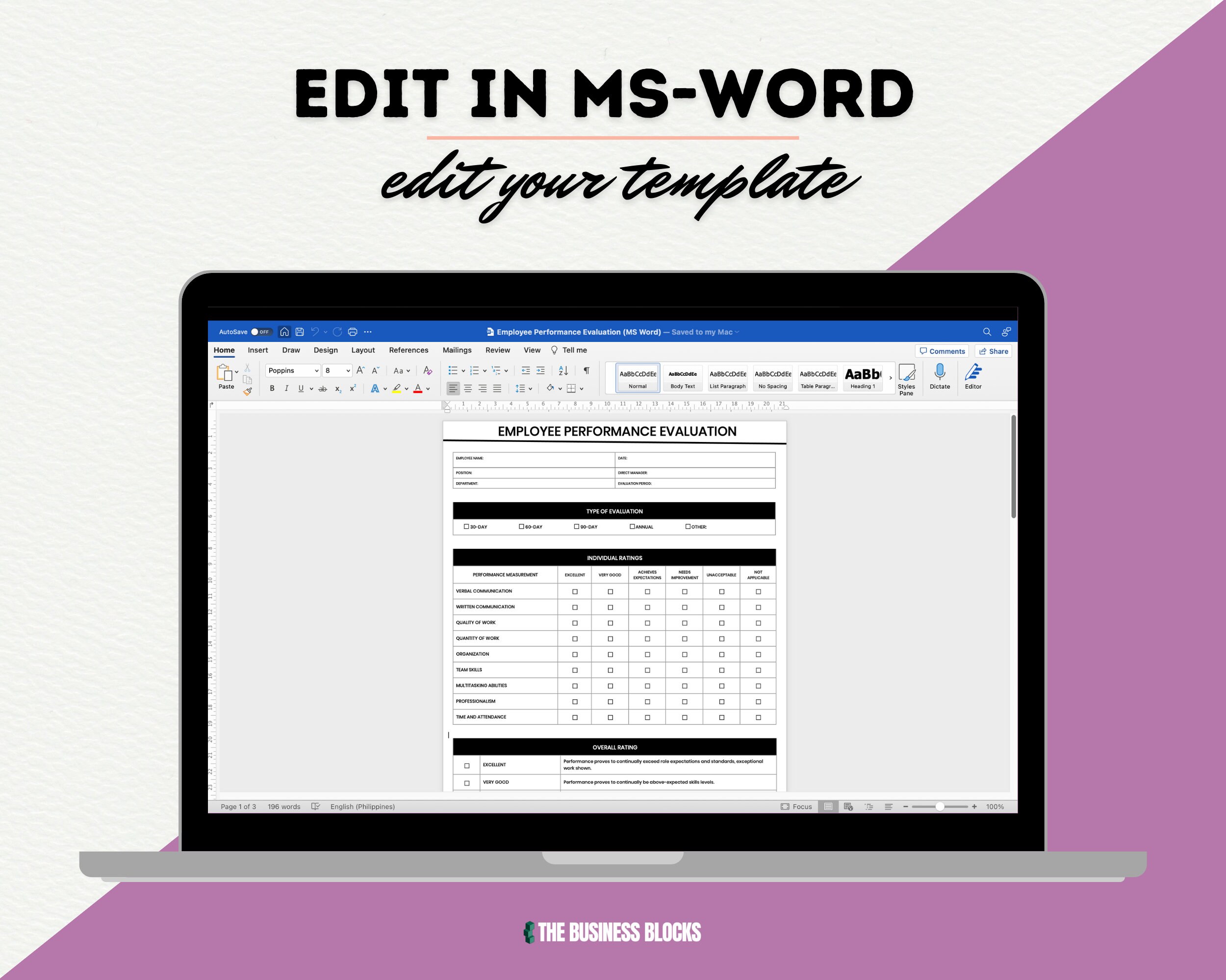 Employee Performance Review Template: Editable HR Form (canva, Google ...