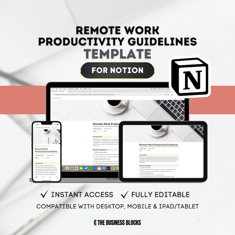 Notion Remote Work Productivity Guidelines Template - Etsy