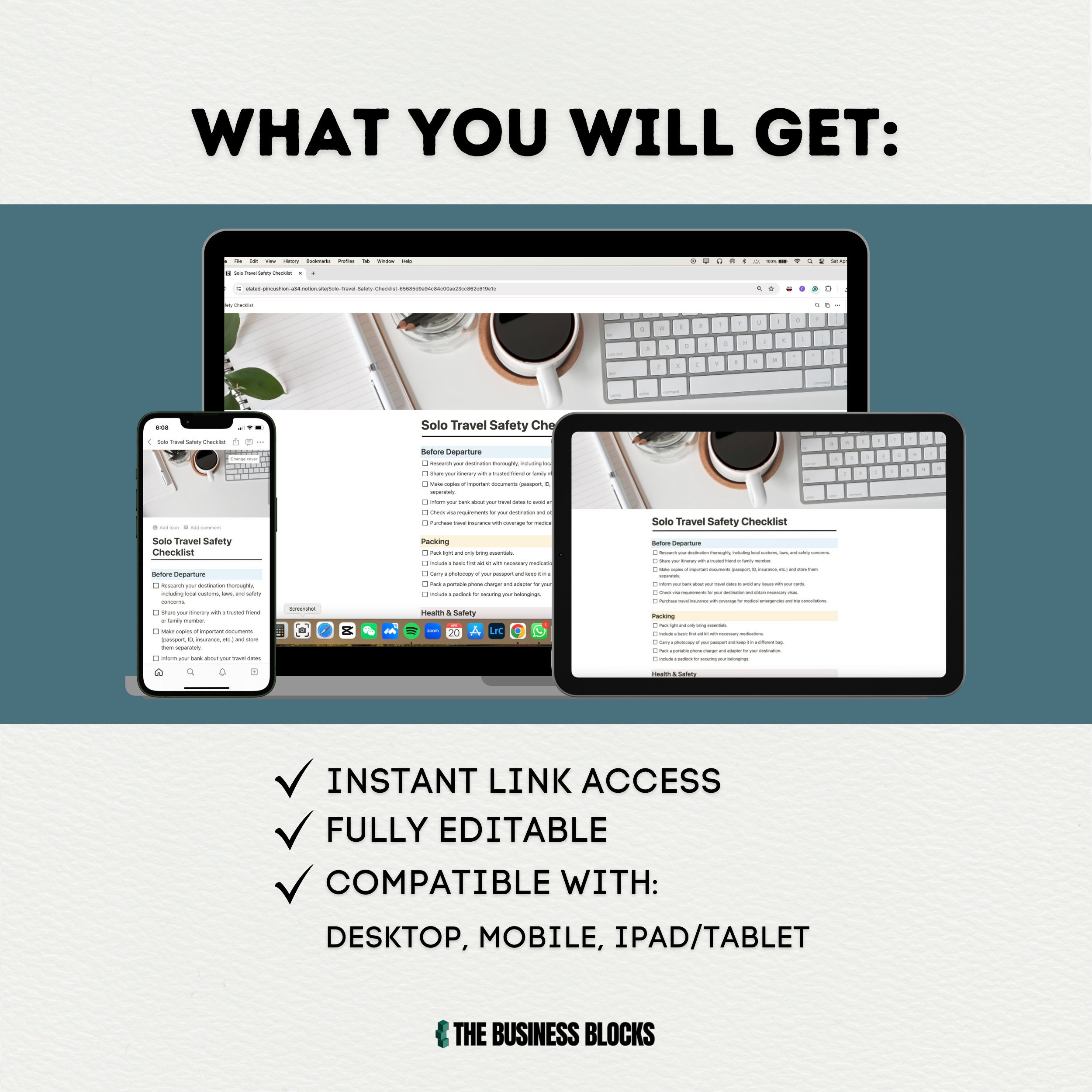 NOTION Solo Travel Safety Checklist Template Solo Travel Tips Safety ...