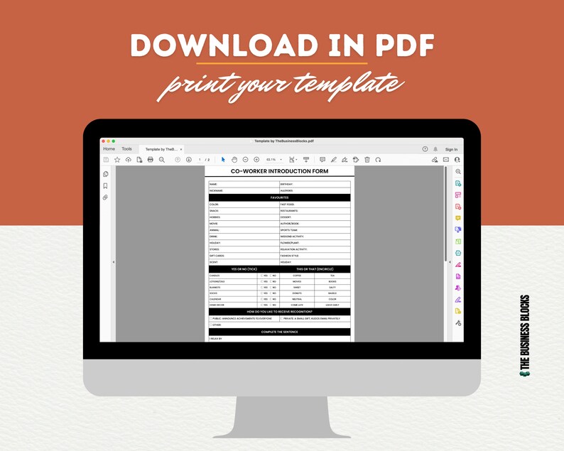 Team Building Questionnaire: Coworker Introduction Form (canva, Google ...