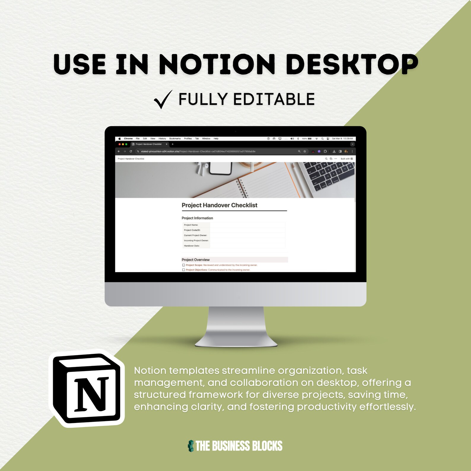 NOTION Project Handover Checklist Template Project Transition Checklist for Notion Handover ...