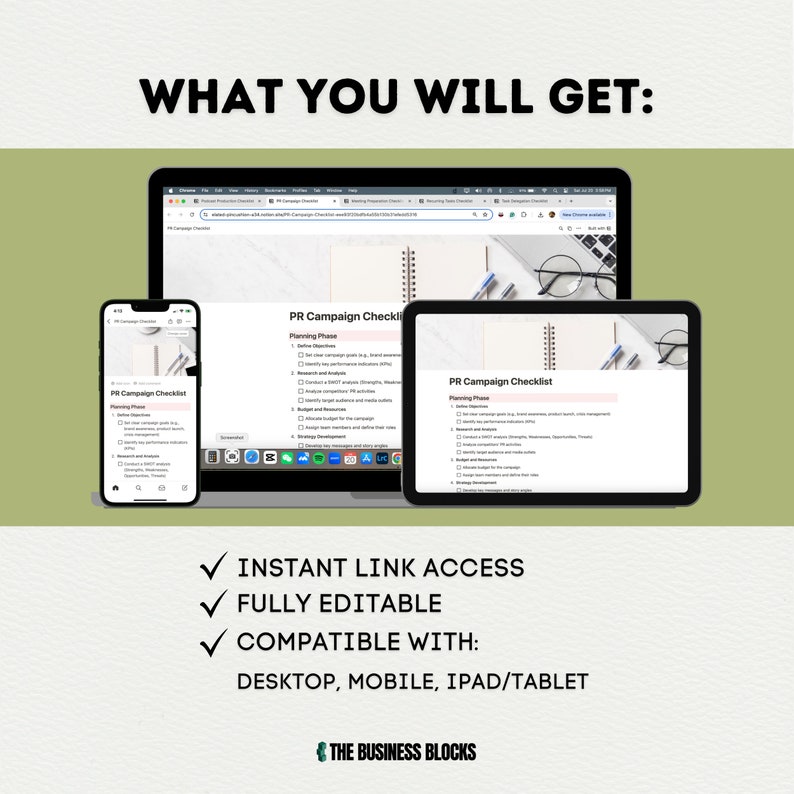 NOTION PR Campaign Checklist Template Public Relations Campaign Guide P ...