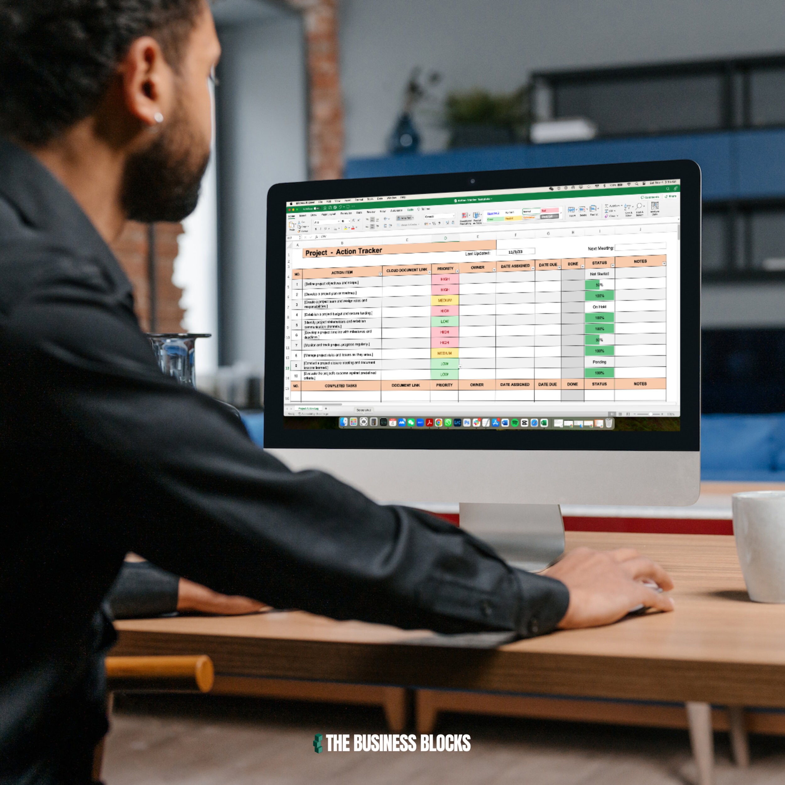 Project Action Tracker Template Project Management Spreadsheet Action