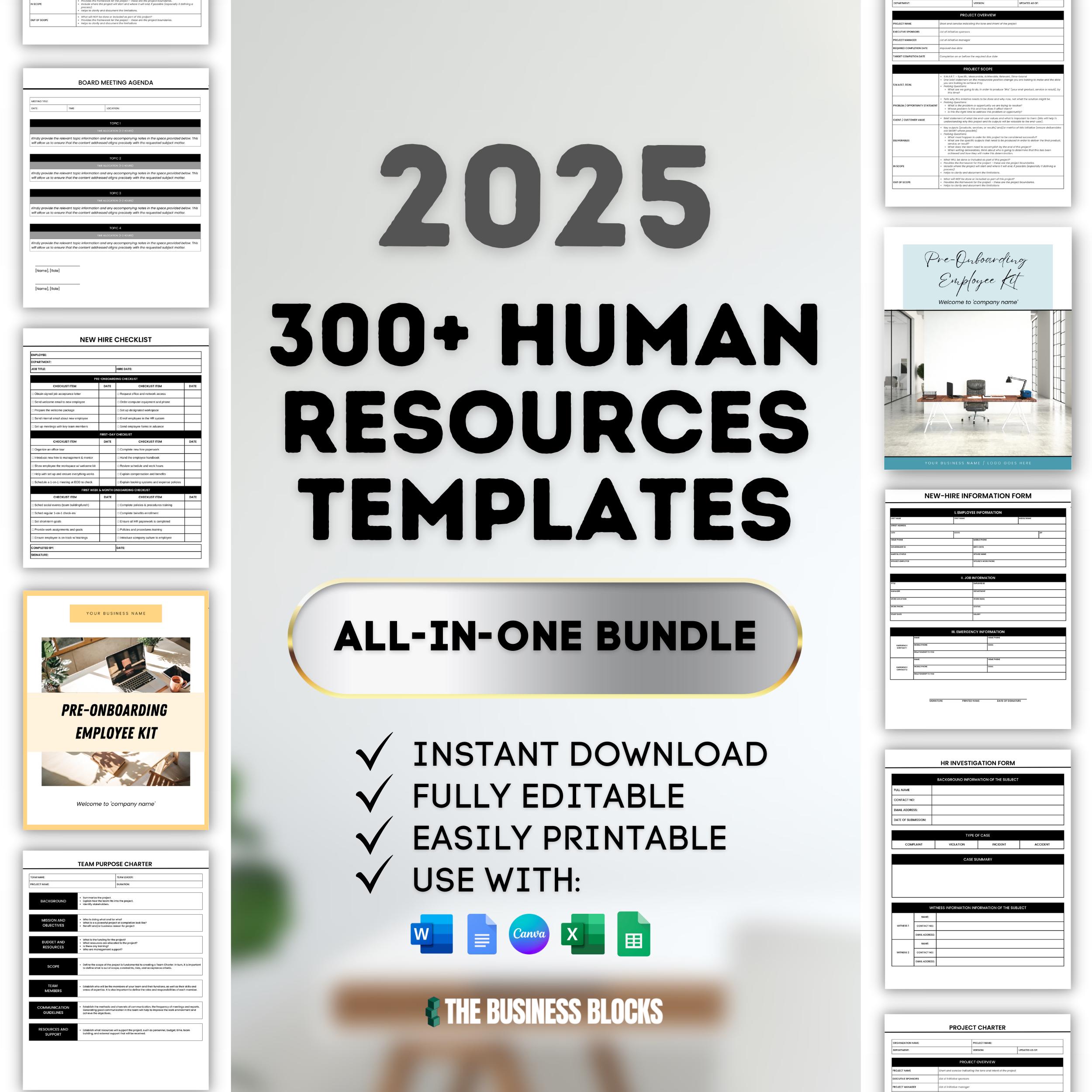 HR Templates: Employee Onboarding, Handbook, Forms (digital Download ...