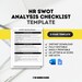 SWOT Analysis Checklist Template Human Resources HR Checklists SWOT ...