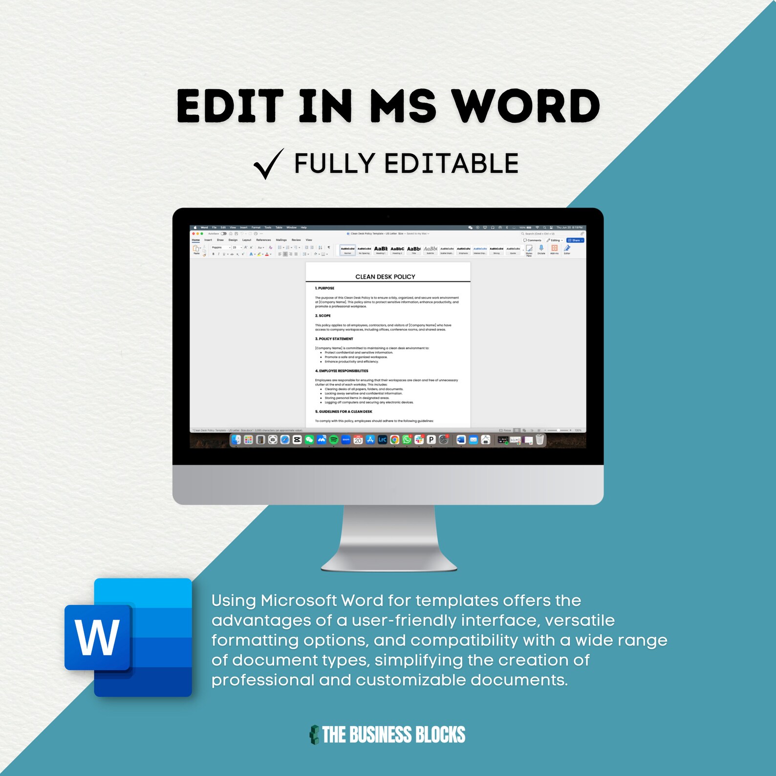 Clean Desk Policy Template Desk Cleanliness Policy Clean Workstation ...