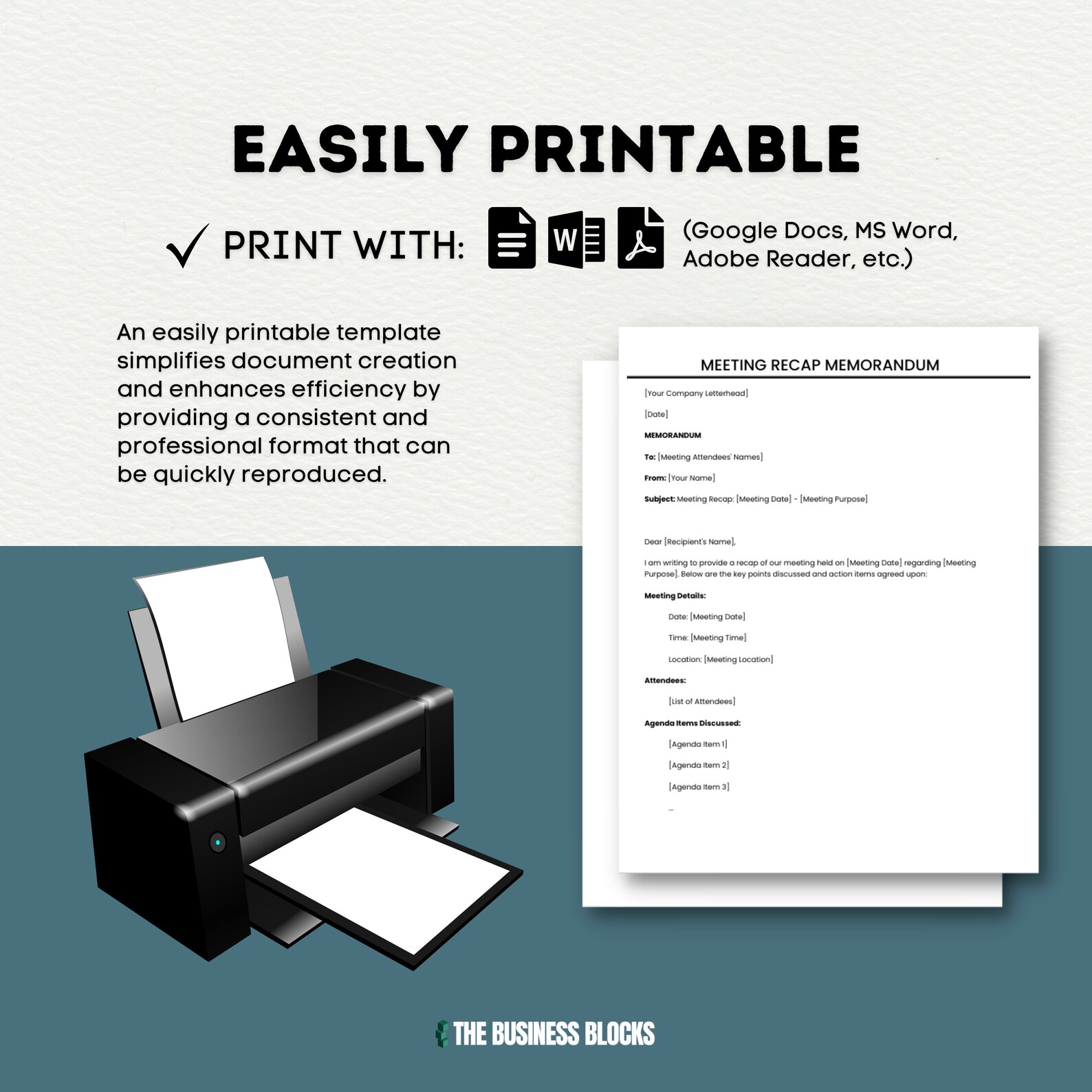 Meeting Recap Memorandum Template: Professional Business Summary ...