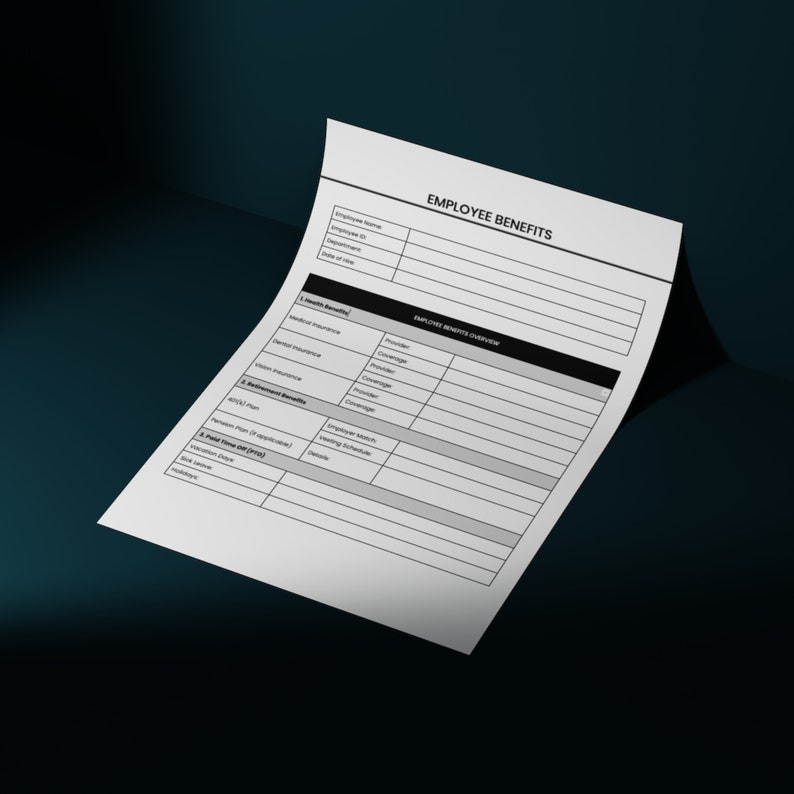 Employee Benefits Template: HR Onboarding (digital Download) - Etsy