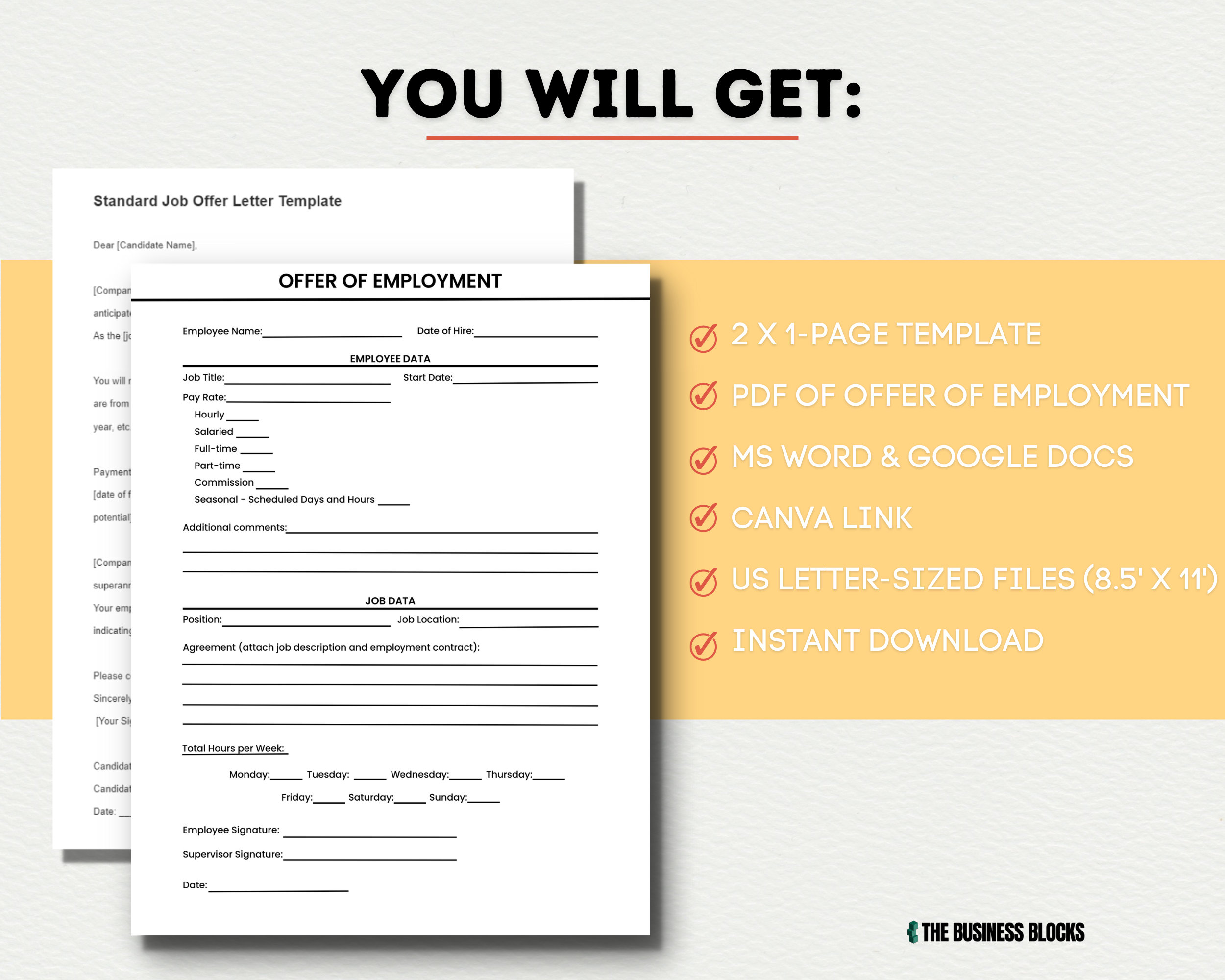 Job Offer Letter Template: Editable HR Employment Form (canva, Google ...