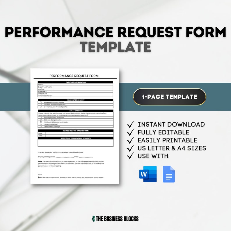 Performance Request Form Template Performance Evaluation Employe ...