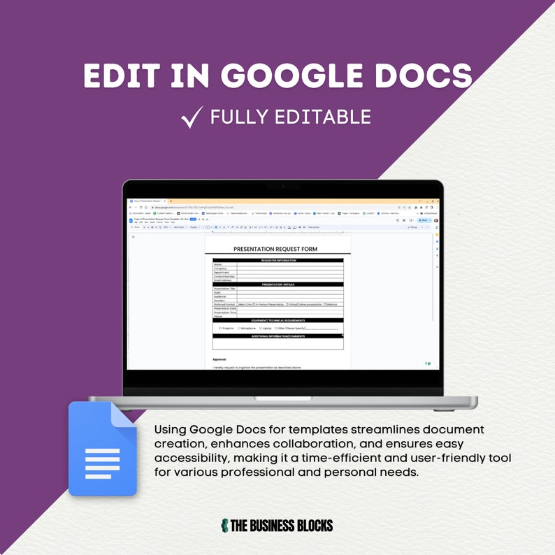 Presentation Request Form Template: Editable Business Form (digital ...