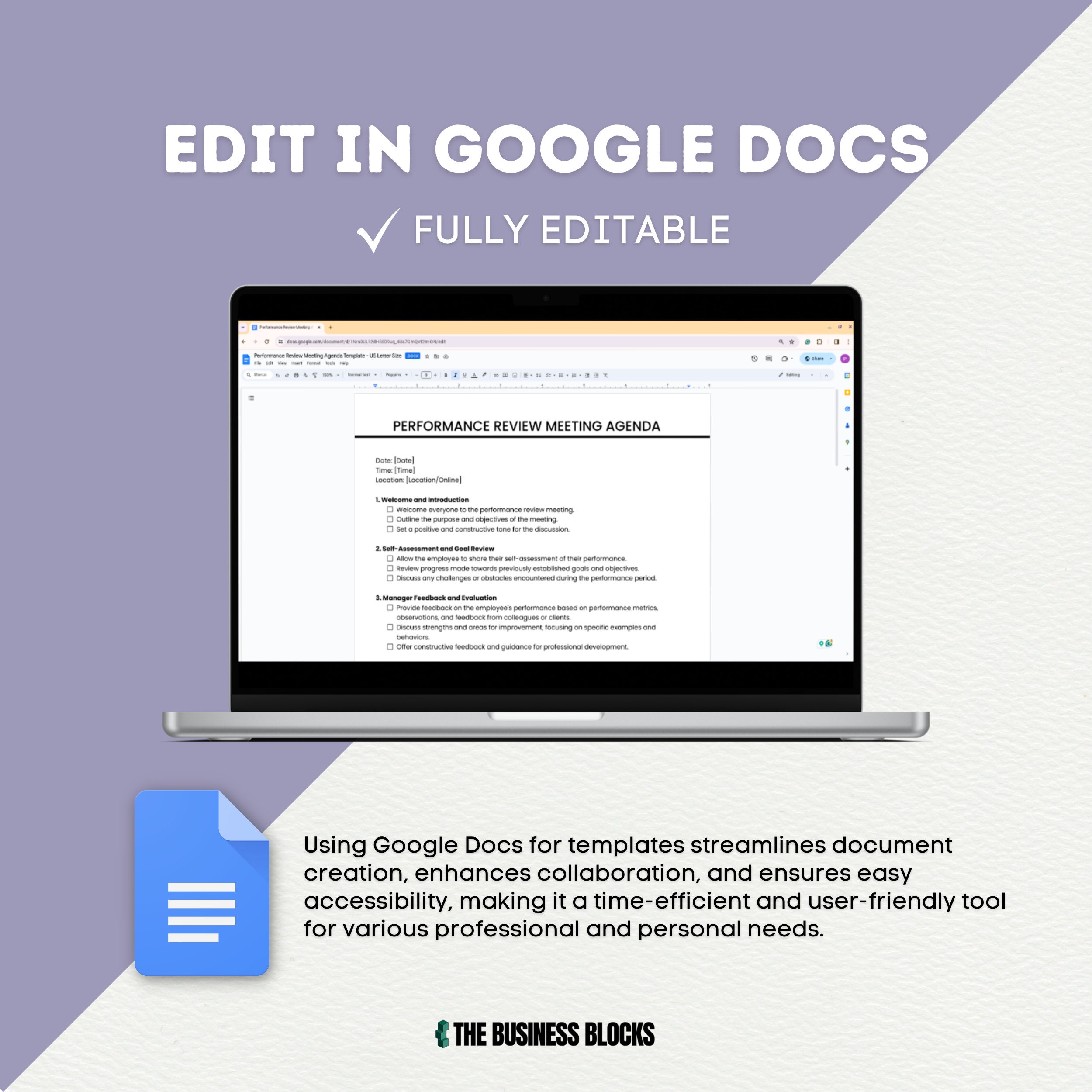Performance Review Meeting Agenda Template (google Docs, MS Word) - Etsy