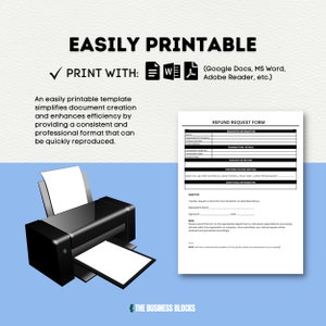 Refund Request Form Template: Customizable Refund Policy (digital ...
