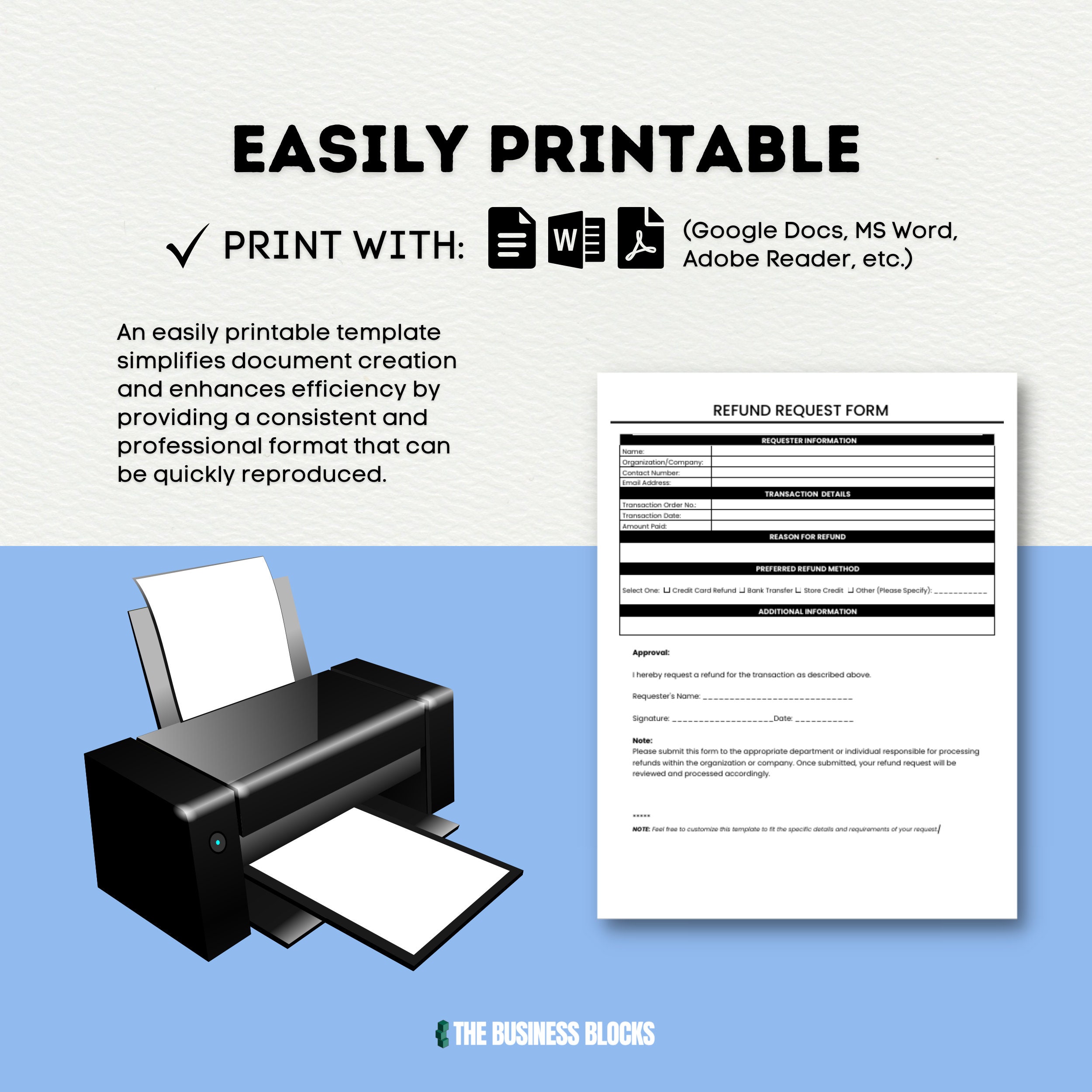 Refund Request Form Template: Customizable Refund Policy (digital ...