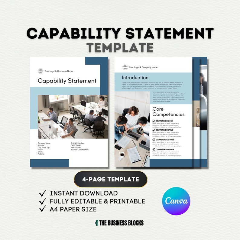 Canva Capability Statement Template: Corporate Business Design (4-page ...