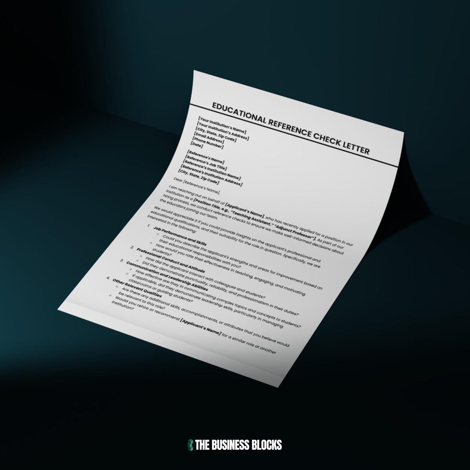Educational Reference Check Letter Template (google Docs, MS Word) - Etsy