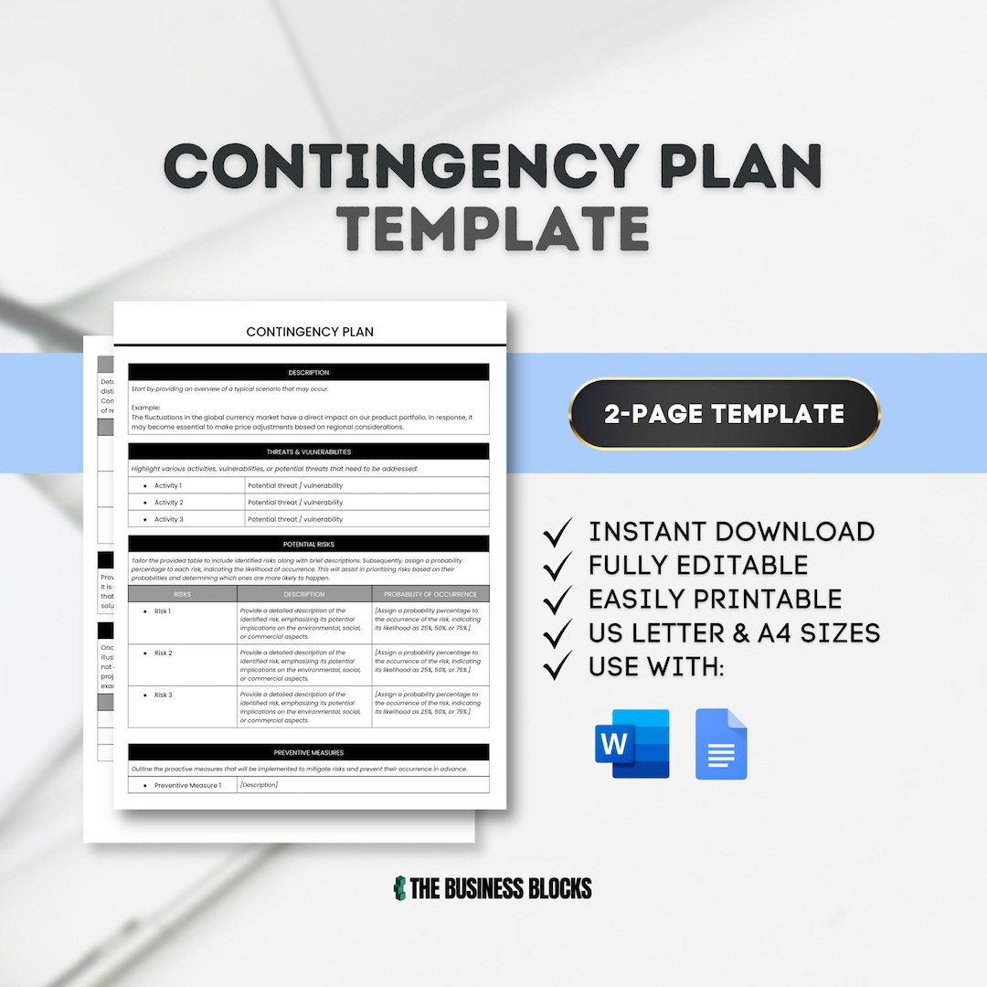Crisis Plan Risk Management Template Contingency Plan Emergency ...