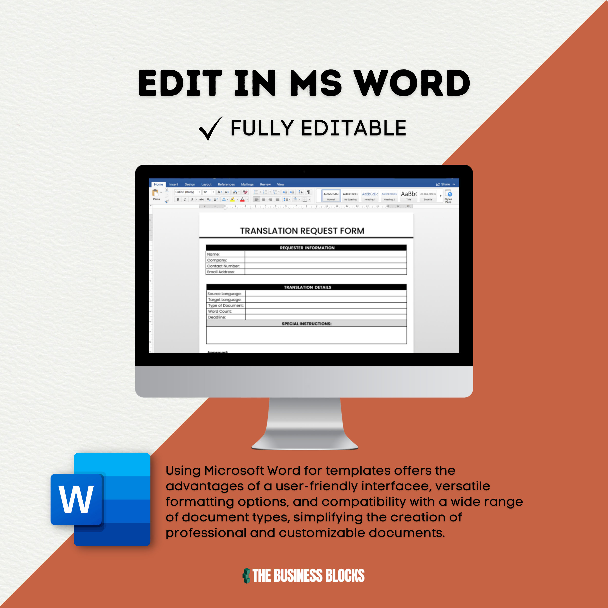 Translation Request Form Template Translation Service Request Document ...