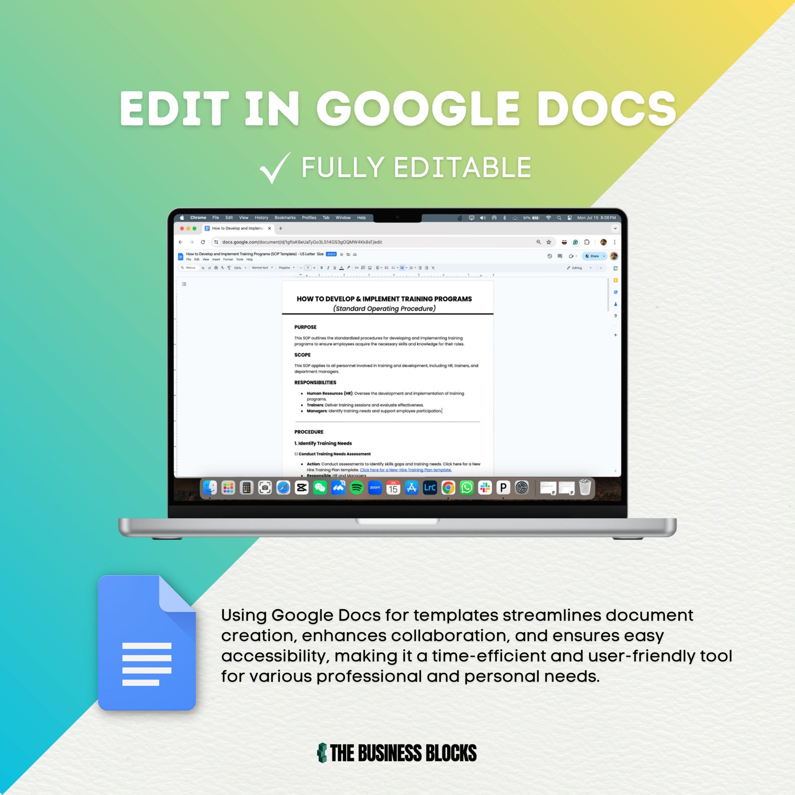 Training Program SOP Template: Employee Development (google Docs, MS ...