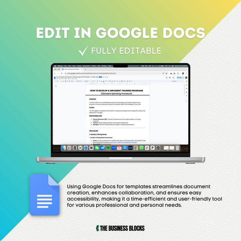 Training Program SOP Template: Employee Development (google Docs, MS ...